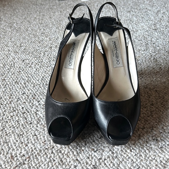 Jimmy Choo | Shoes | Jimmy Choo Leather Open Toe High Heels | Poshmark